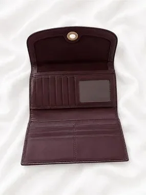 Coach | Bags | Coach Signature Turnlock Wallet In Deep Plum | Poshmark